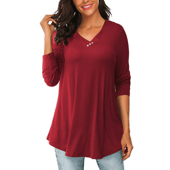 Plus Size 3 4 Sleeve Tops
