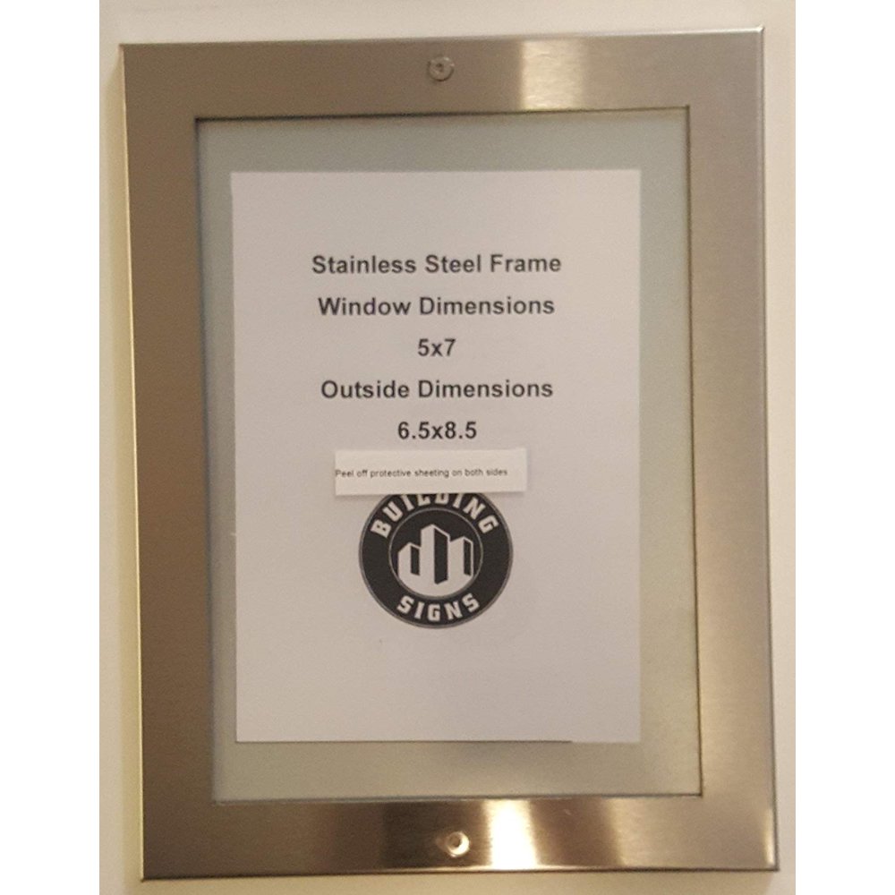 Elevator Permit frame 5x7 stainless Steel - Walmart.com - Walmart.com