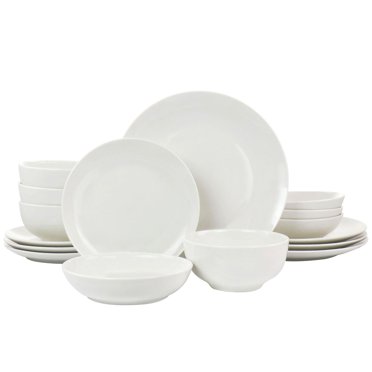 Elama Estevan 16 Pieces Round Textured Stoneware Dinnerware Set in ...