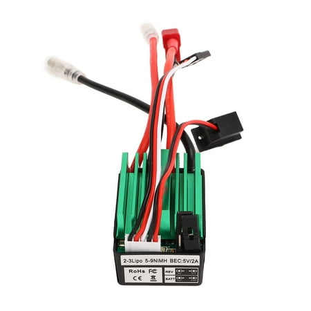 RC Brushed ESC, 65A RC Brushed ESC Waterproof RC Crawler Ship Model ESC T Plug Brushed ESC ...