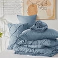Full Size Comforter Sets Mineral Blue, 7 Pieces Pintuck Bed in A Bag ...