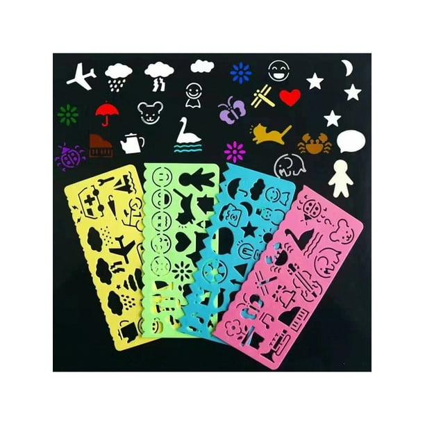 4PCS/Set Puzzle Multifunctional Versatile Ruler Stationery Cute Drawing ...