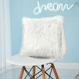 Mainstays Flokati Throw Pillow - Soft Faux Fur - 16 White - Walmart.com