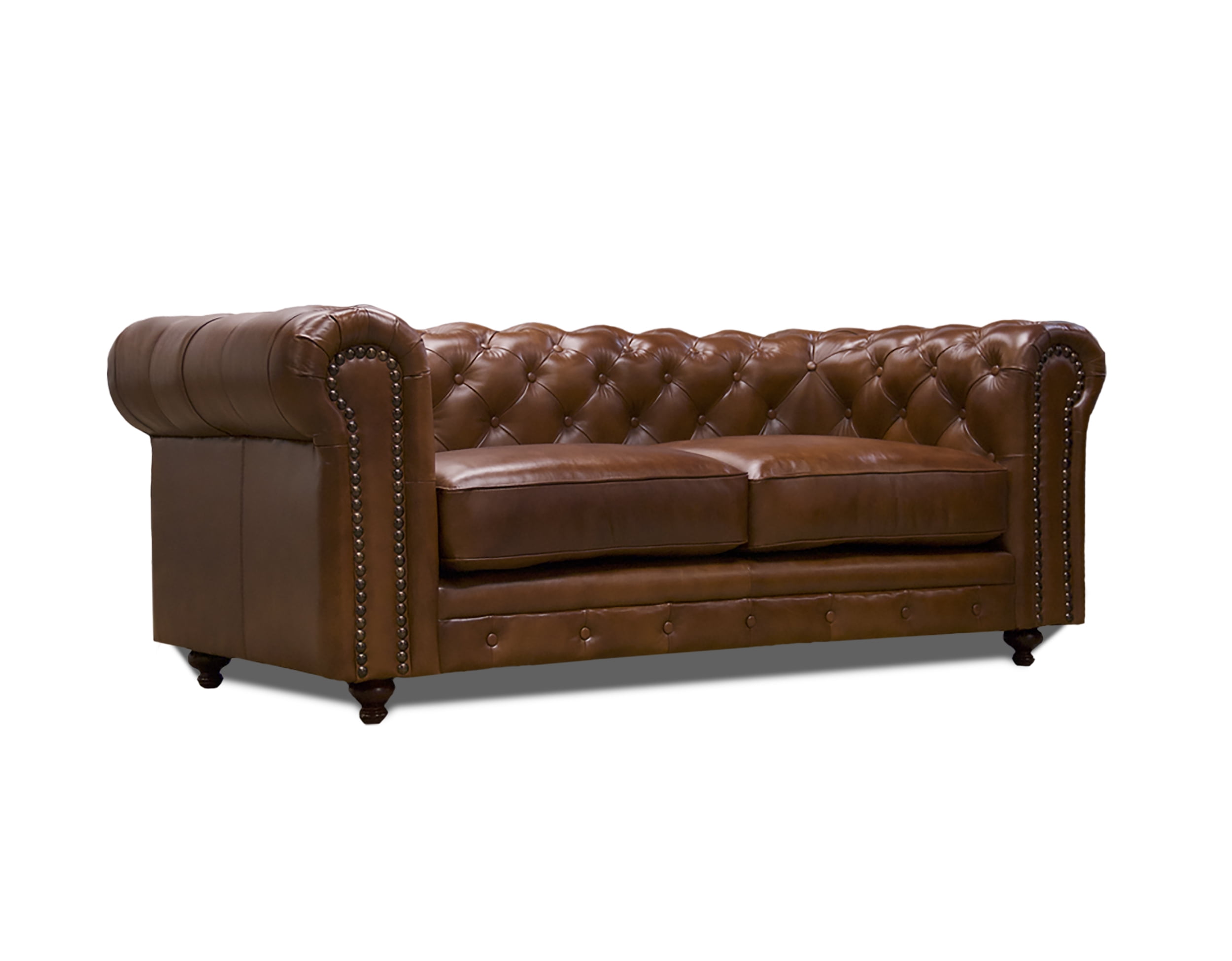 Love Seat 100% de Piel Genuina ConfortoPiel Chesterfield Caramelo ...