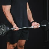 Titan Fitness 30 LB Rubber EZ Curl Fixed Barbell, Pre-Loaded Weight Bar ...
