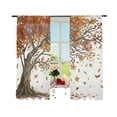 Autumn Tree Sheer Curtains for Living Room Bedroom, Vintage Orange Red ...