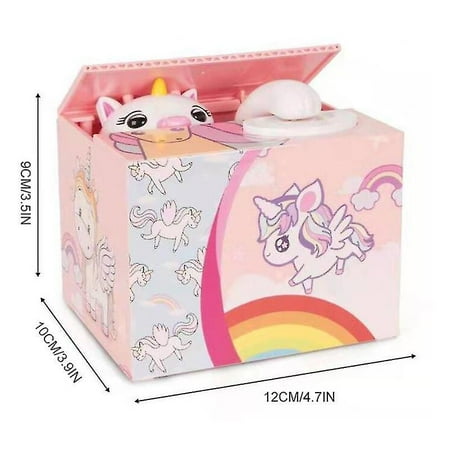 Electric Piggy Bank Toy Moving Shy Cartoon Figure Stealing Coin ...