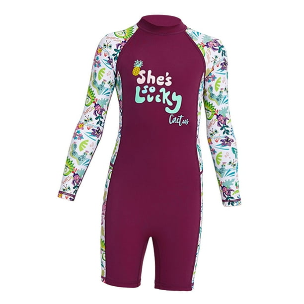 Traje de baño para niñas, traje de neopreno juvenil estirado para ...