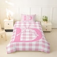 Catabedysis Pink Bows Monogrammed Print Twin Duvet Cover,Initial Letter ...