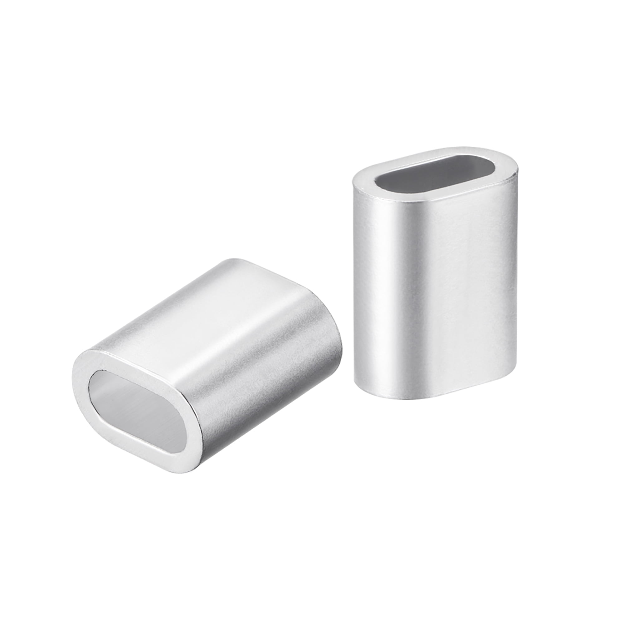 M5 Aluminum Oval Sleeve 5.4mm(7/32") Steel Wire Rope Ferrule 100 Pcs ...