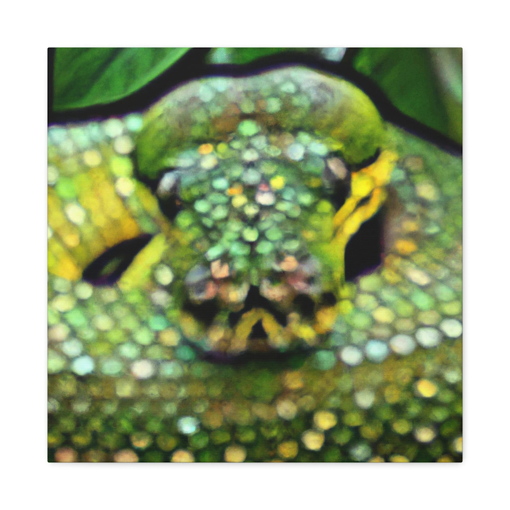 Green Python Pointillism - Canvas - Walmart.com
