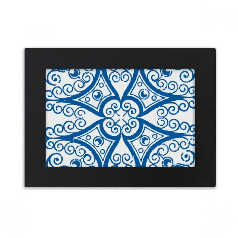 Talavera Decorative Pattern Blue Ilustration Desktop Photo Frame ...