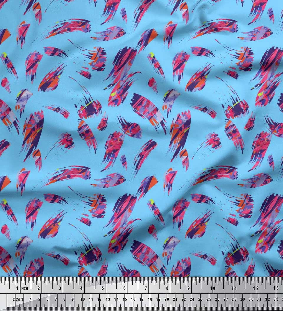 Soimoi Cotton Duck Fabric Brush Stroke Abstract Print Fabric by the ...