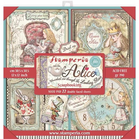 Stamperia Double-Sided Paper Pad 12"X12" 22/Pkg-Alice In Woderland ...