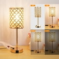 Crystal Touch Control Table Lamp Set of 2 with 2 USB Charging Ports and ...