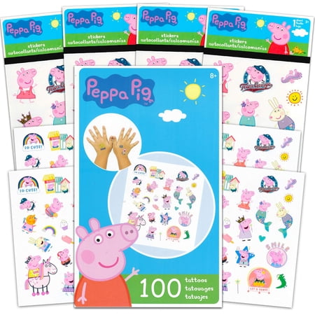 Peppa Pig Sticker and Tattoos Party Favors Super Set Bundle ~ 200 Peppa ...