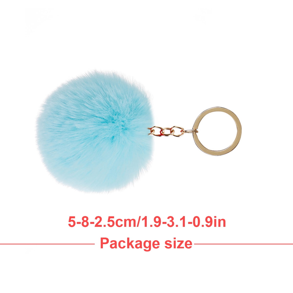 Linyer Fuzzy Ball Keychain Supple Comfortable Lovely Key Rings Adorable ...