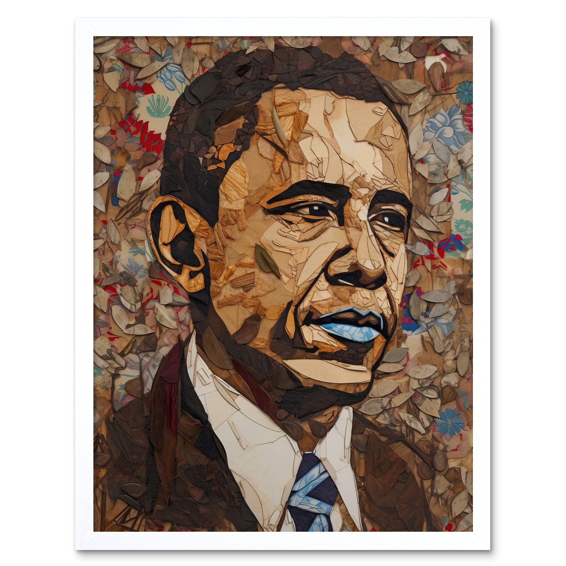 Barack Obama Collage Art Portrait Art Print Framed Poster Wall Decor ...