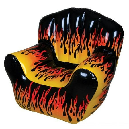 Flame Print Inflatable Chair Furniture Blow Up Fire Hot Rod Novelty ...