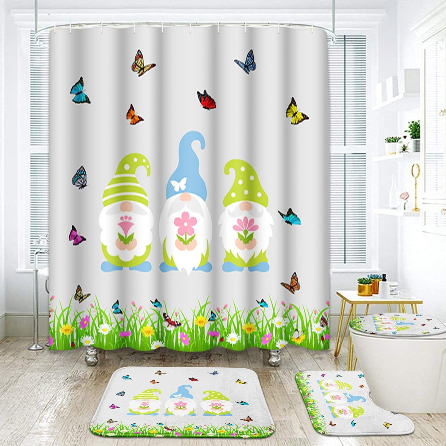 ZHANZZK Colorful Butterflies Gnomes Funny Dwarf Floral Wild Flowers ...