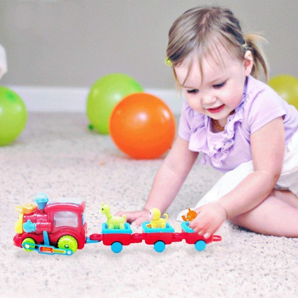 dazzling toys Toddler Animal Train Baby's 5 Piece Train with Removable ...