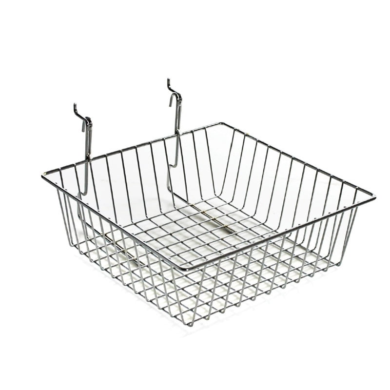 Azar Displays 300621 4.25"H Chrome Wire Basket, 2-Pack - Walmart.com