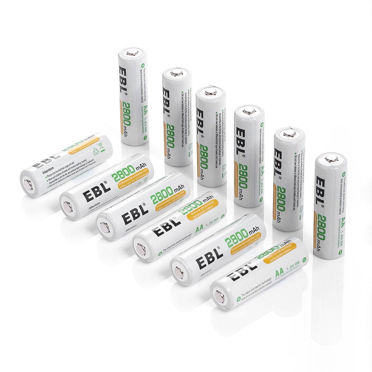 EBL 12-Pack 2800mAh 1.2V AA Battery Ni-Mh Rechargeable Batteries for ... EBL 12-Pack 2800mAh 1.2V AA Battery Ni-Mh Rechargeable Batteries for ...