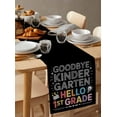 Black Graduation Table Runner 70 Inches, Funny Words Kindergarten Bed ...