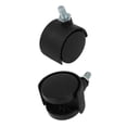 Plastic Swivel Caster 8mm Screw Stem 1.5-inch Dia Wheel 4 Pcs Black ...