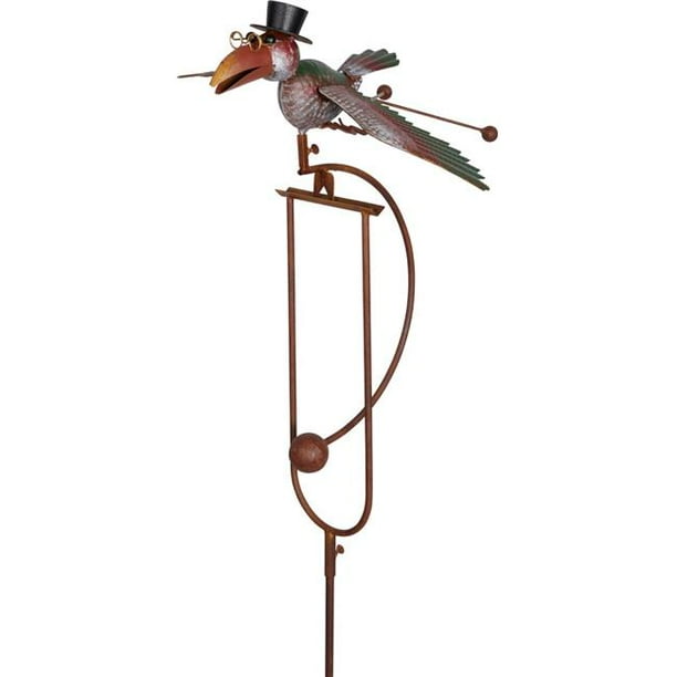 World Source Partners WSPWX14078 Kinetic Rocking Bird with Top Hat on a ...