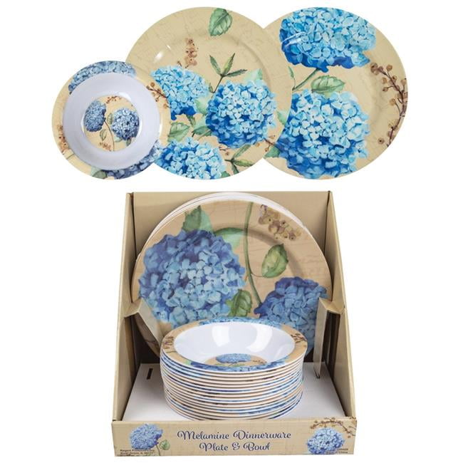 DDI 2343486 Hydrangea Melamine Dinnerware - Case of 64 - Walmart.com
