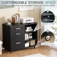 Furmax Mobile File Cabinet, 3 Drawers with Lock, Adjustable Shelves ...