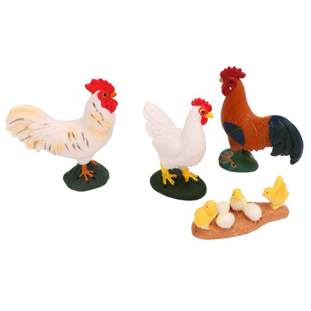 Farm Chicken Figures, High Simulation Chick Rooster Hen Models Animal ...