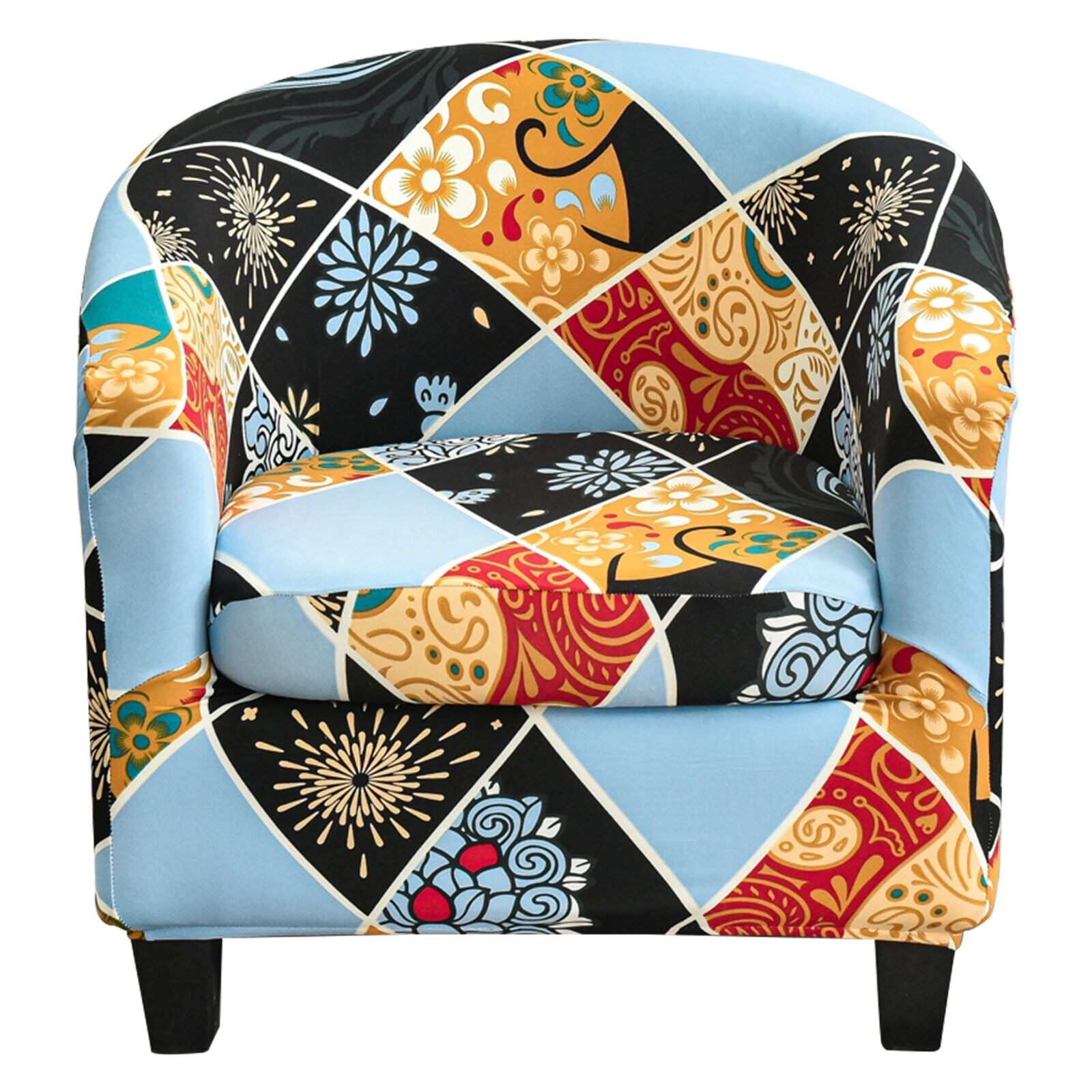 CJC 2-Piece Club Chair Slipcover with Cushion Tub Printed Covers ...