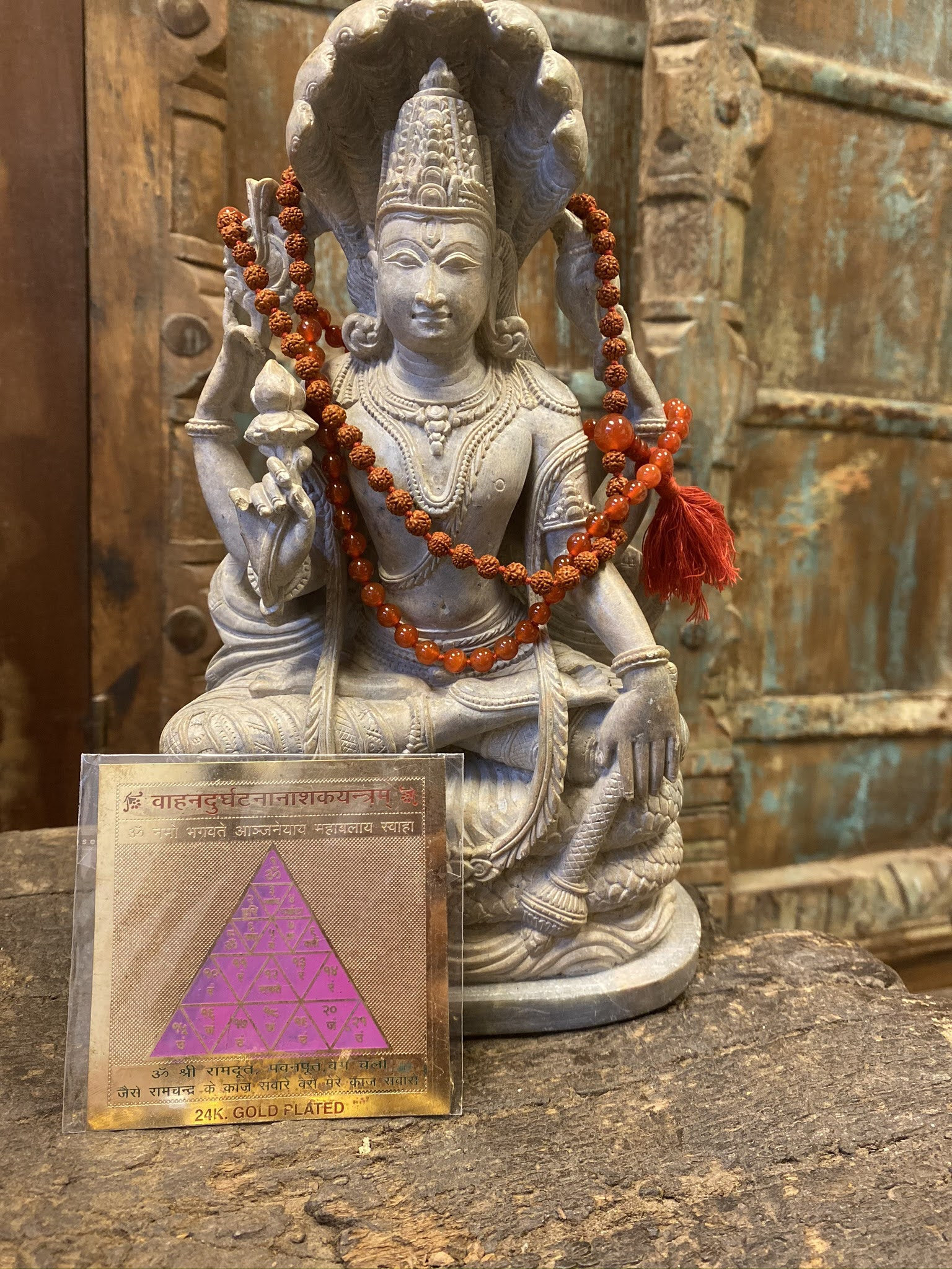 Stop Accidents Altar - Vahan Durghatna Nashak Yantra, Carnelian ...