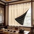 Cadancy Blackout Curtains Self Adhesive Lace Double Layer Thermal ...