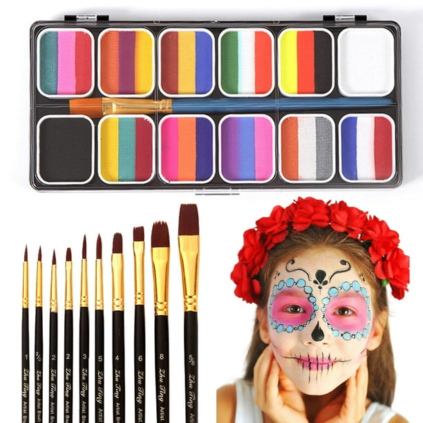 Body paint set, 12 colors water-based face paint for cosplay theme ...