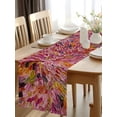 Burlap Table Runner 70 Inches Long, Watercolor Red Pink Oil Paintings ...