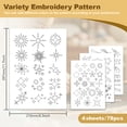 4 Sheets Cloth Stick and Stitch Embroidery Patterns Non-woven Fabrics ...