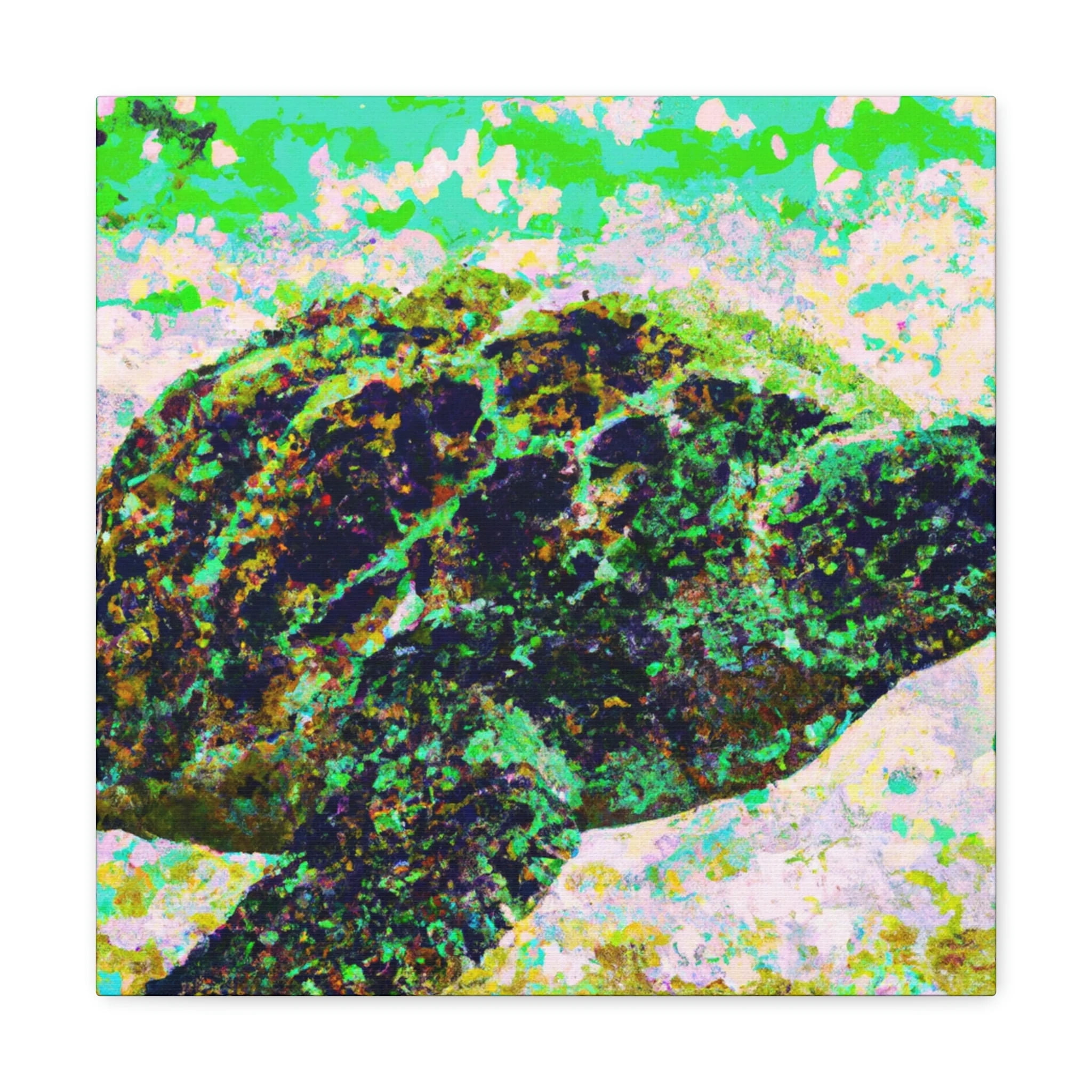 Sea Turtle Pointillism - Canvas - Walmart.com