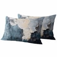 Abstract Graffiti Outdoor Throw Pillow Covers Set of 2, Blue Grey White ...