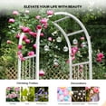 Ktaxon PVC Garden Arch 7Ft Garden Arch Arbor w/ Door for Outdoor ...