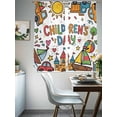 Children's Day Sheer Curtains for Living Room Bedroom Car Tree Stars ...