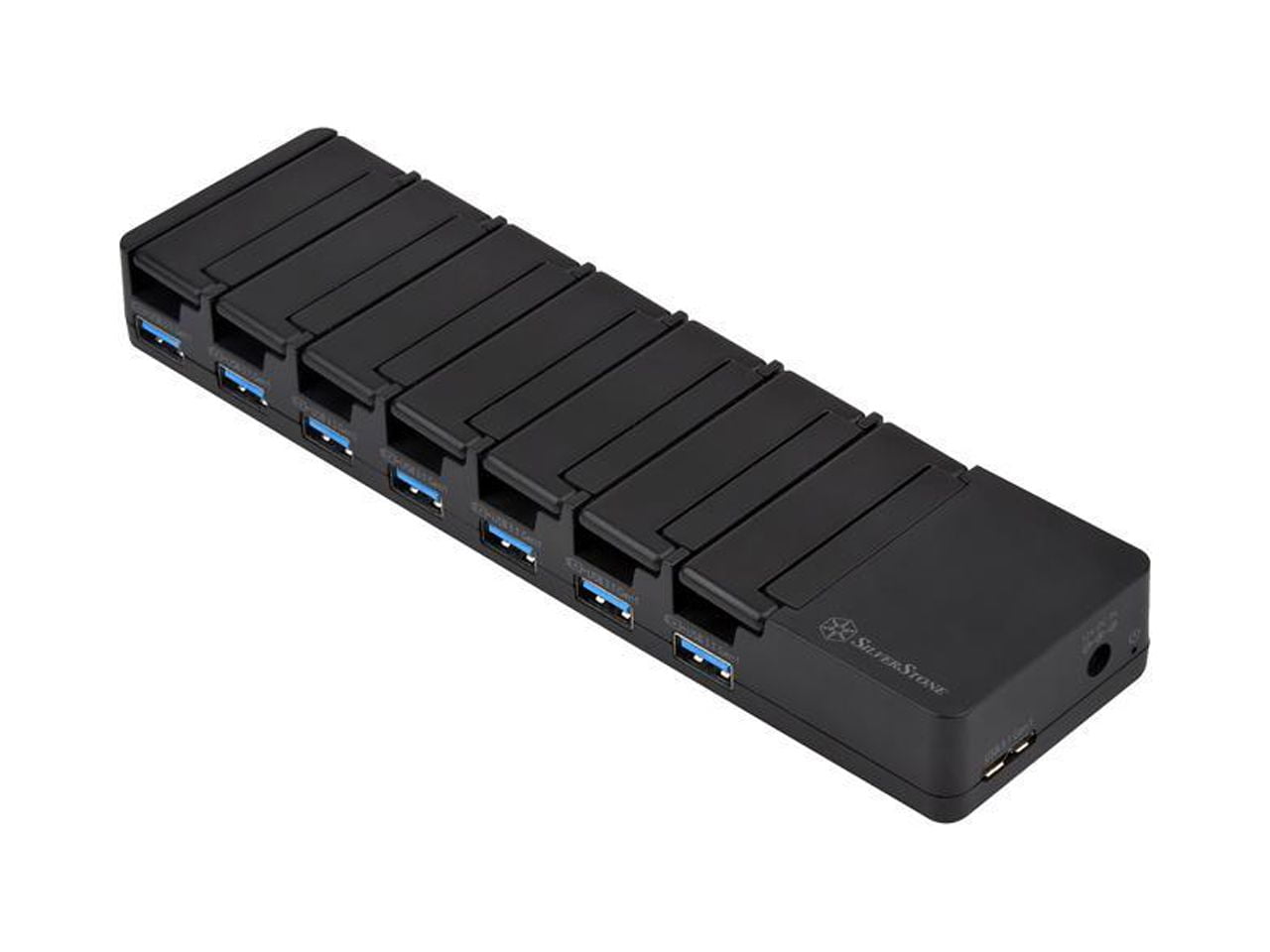 SilverStone UC03-PRO SST-UC03B-PRO 36W 7 Port USB 3.1 Charging and Data Transfer Station ...