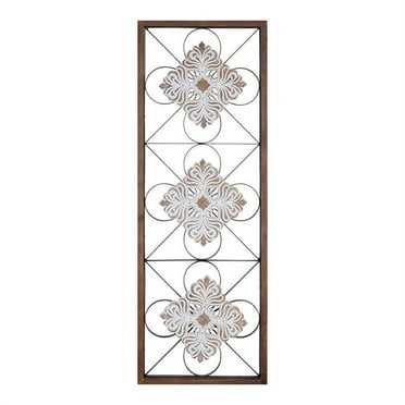 Stratton Home Decor Wood Frame and Metal Plates Wall Art - Walmart.com