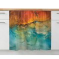 Abstract Cabinet Curtains 10" W x 11" L Orange Teal Green Gradient ...