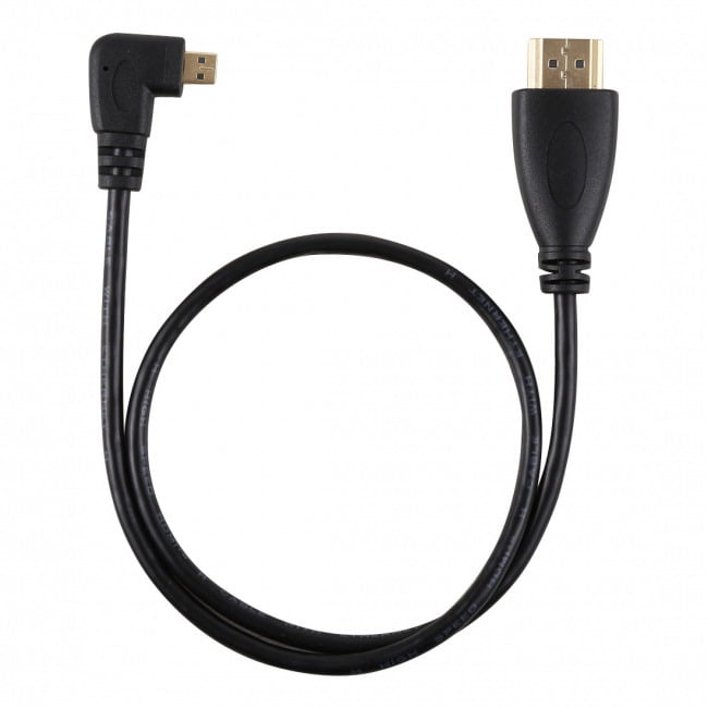FVH Right Angled 90 Degree Micro HDMI to HDMI Male HDTV Cable for Cell ...
