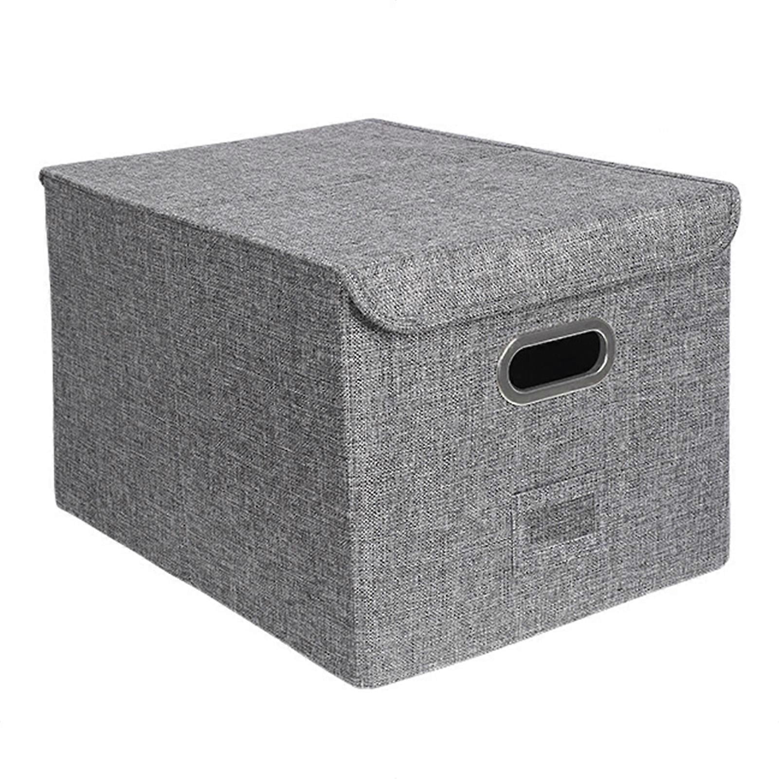 Linen Fabric Storage Bin with Lid Clothes Storage Containers for Home ...