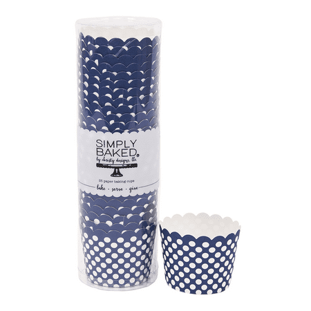 Simply Baked Small Paper Baking Cups, Navy Small Dot - 25 Pack - Walmart.ca