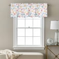 Blue Pink Flowers Valances for Windows Spring Watercolor Leaves Floral ...